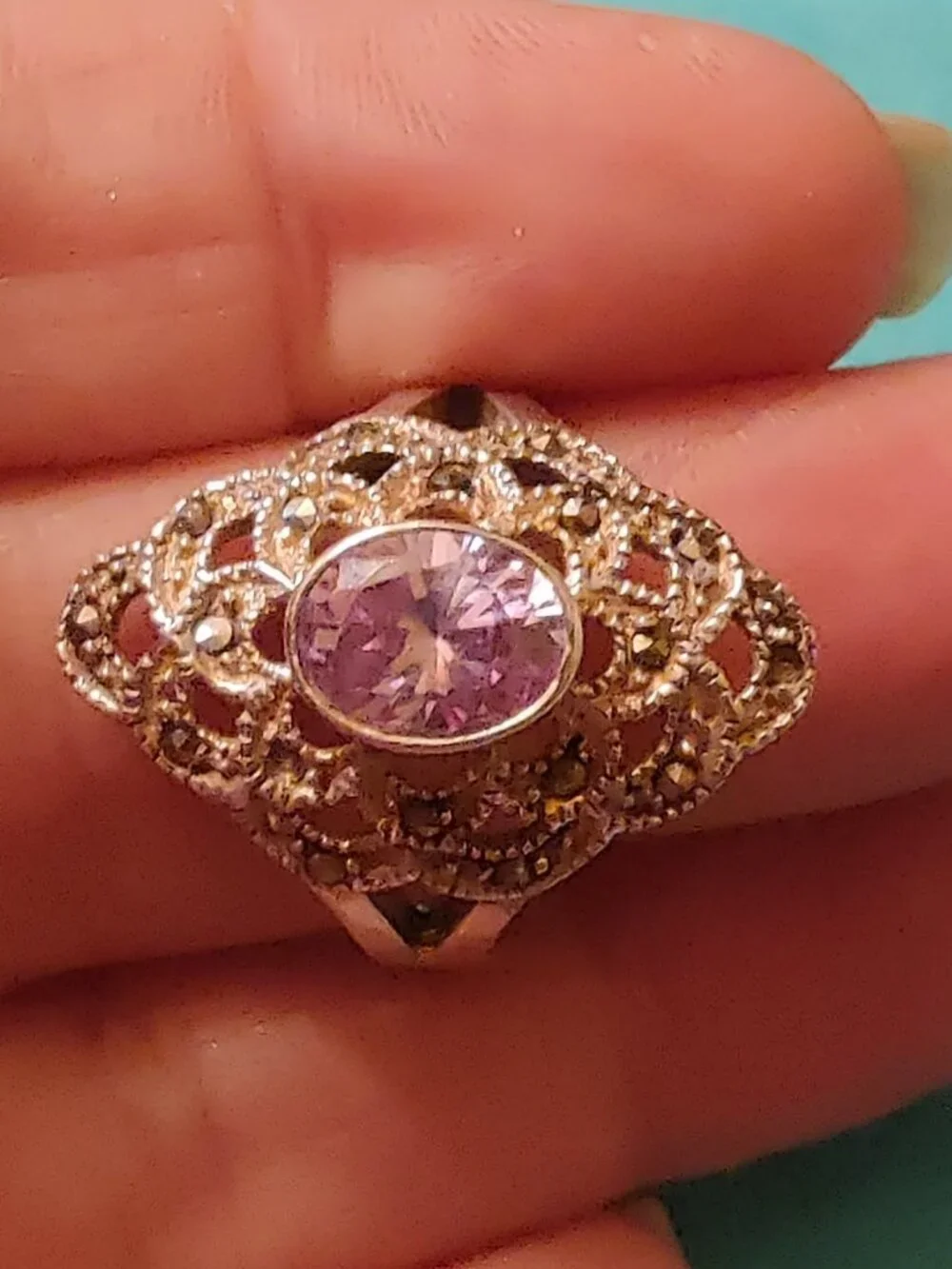 Jewelry | 925 Vintage Amethyst And Marcasite Ring | Poshmark